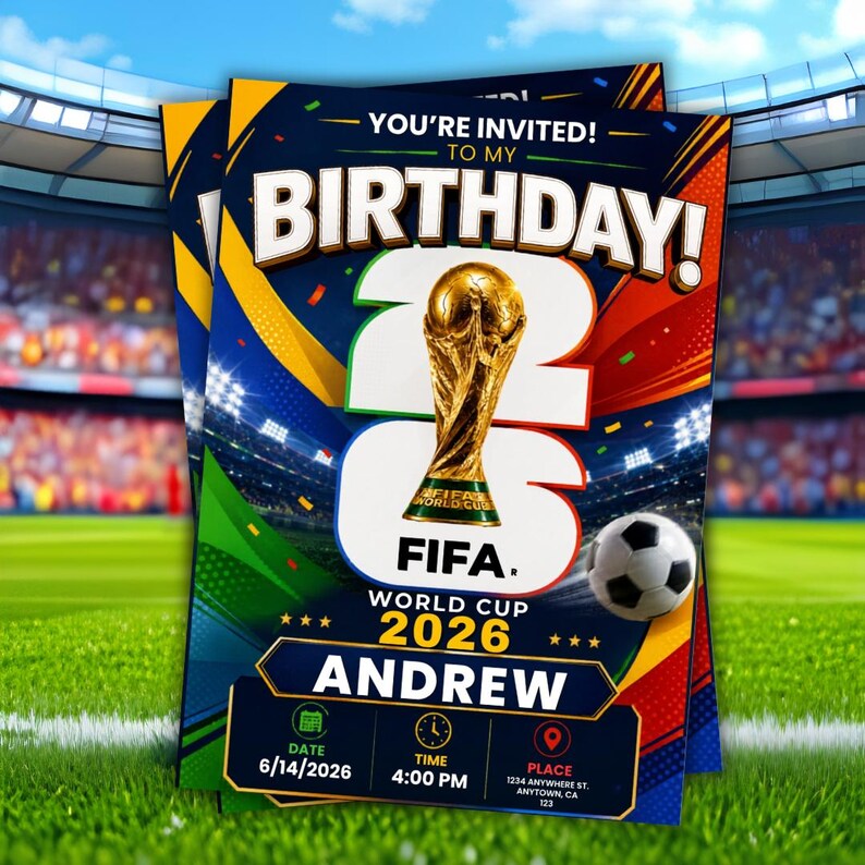 Soccer World Cup Birthday Invitation | Mexico Theme Party Invite ...