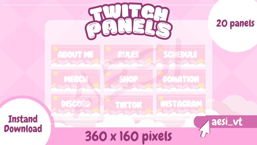 Cute Twitch Panels - Pink - Etsy
