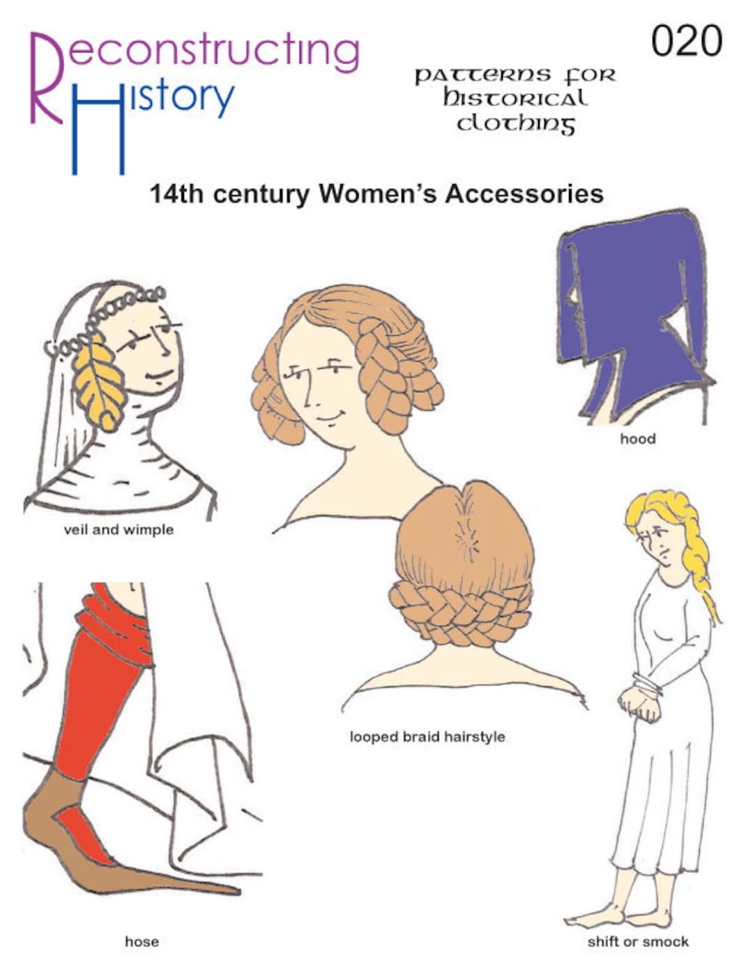 RH020 — Quick Print 14th Century Women's Accessories Pattern - Etsy