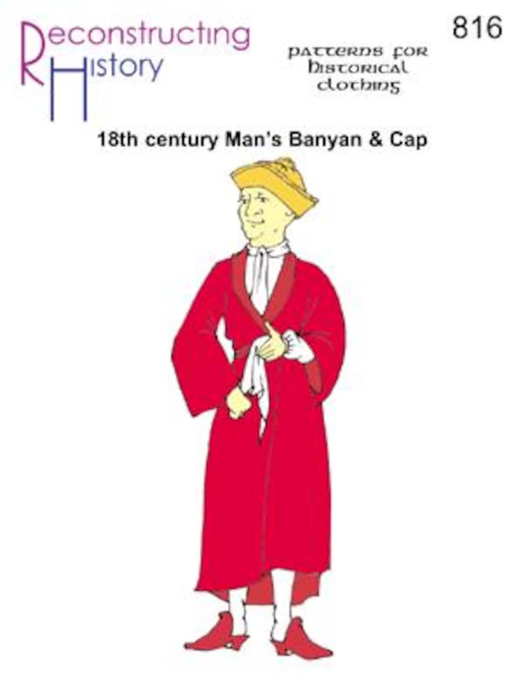 RH816 — Quick Print 18th Century Men's Banyan and Cap Pattern - Etsy