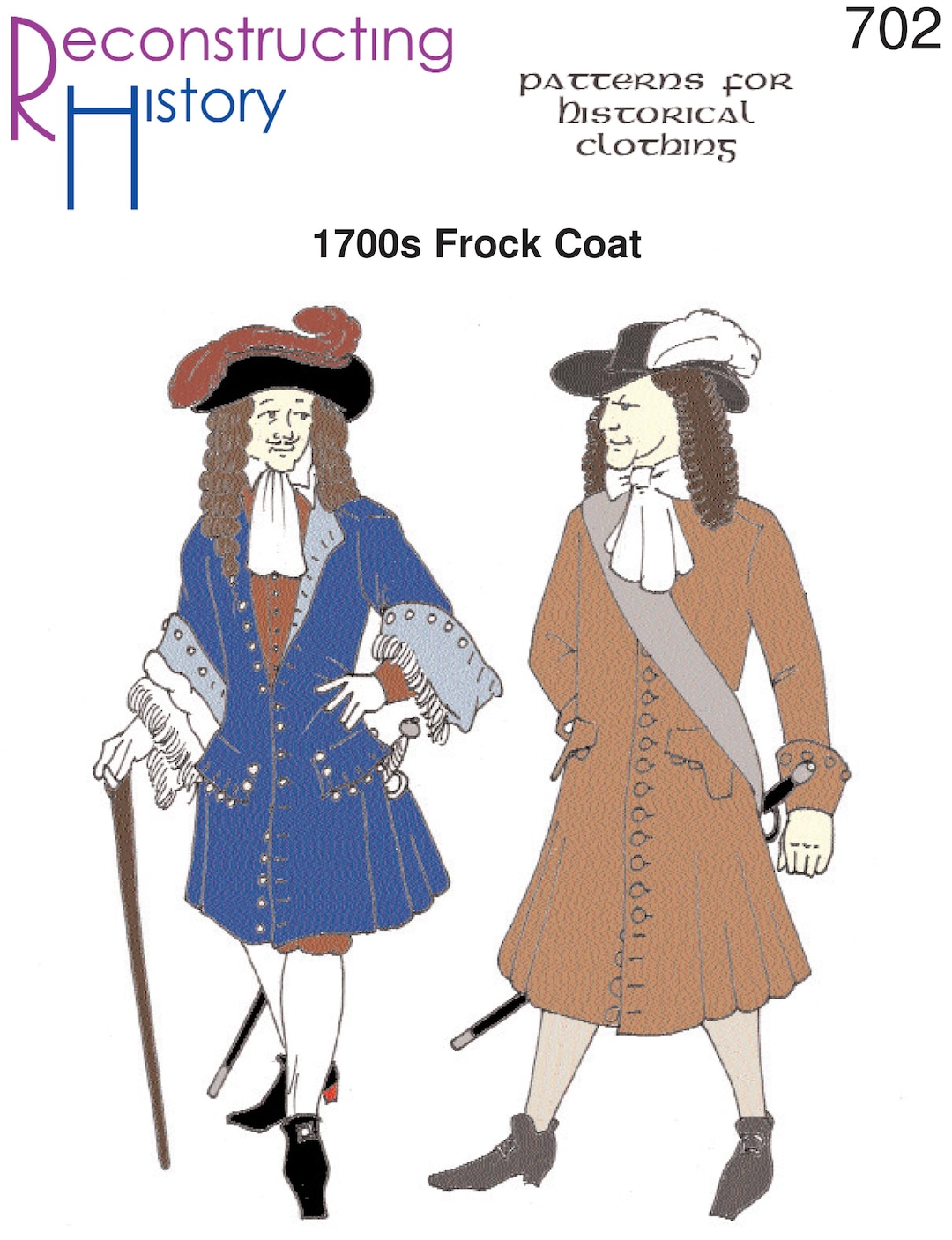 RH702 — Quick Print 1700s Frock Coat Pirate Coat Pattern - Etsy