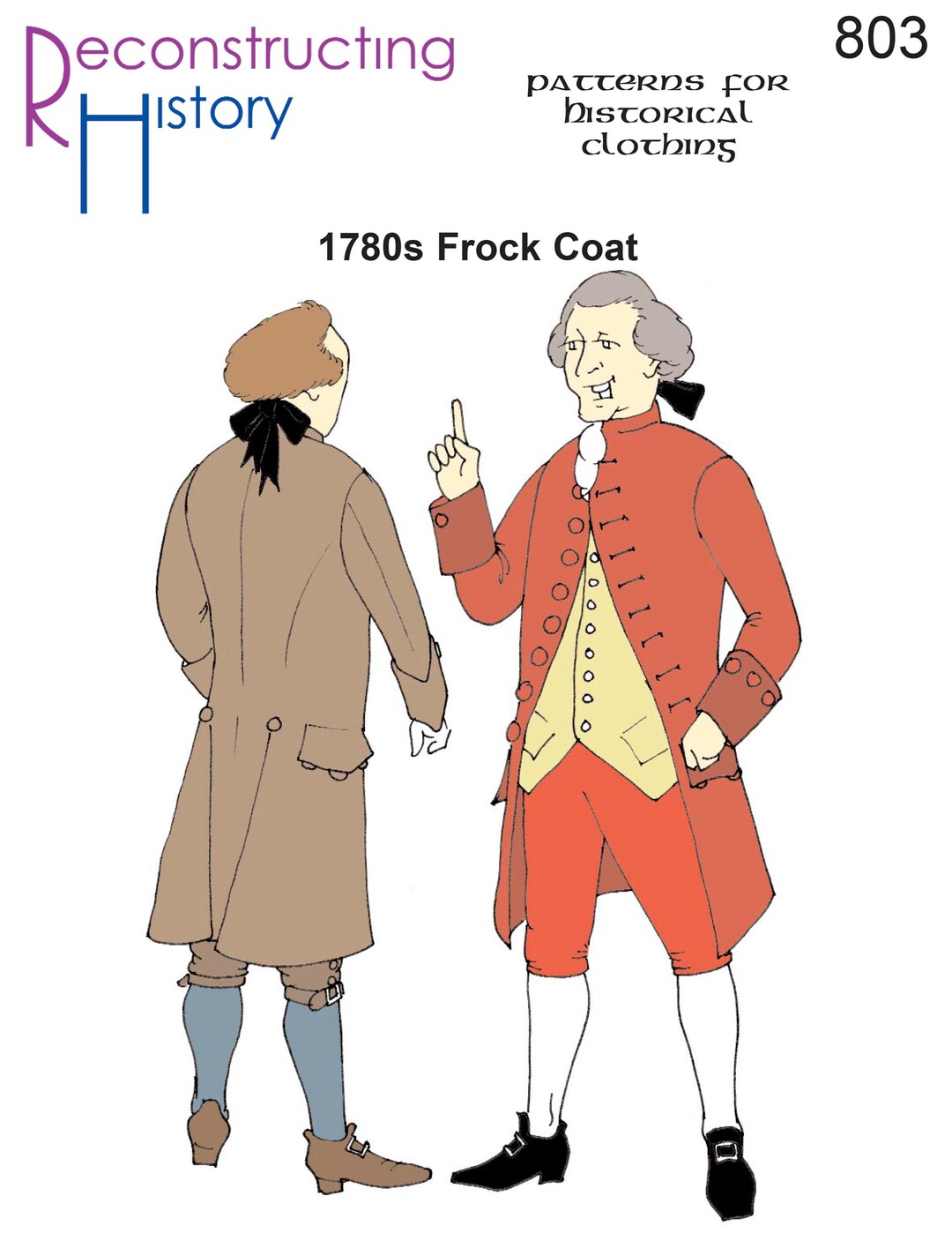 RH803 — Quick Print 1780s Frock Coat Pattern - Etsy