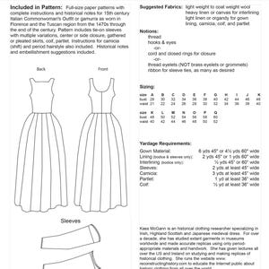 RH509 — Quick Print 1470s-1500 Florentine Italian Woman's Gamurra Dress ...