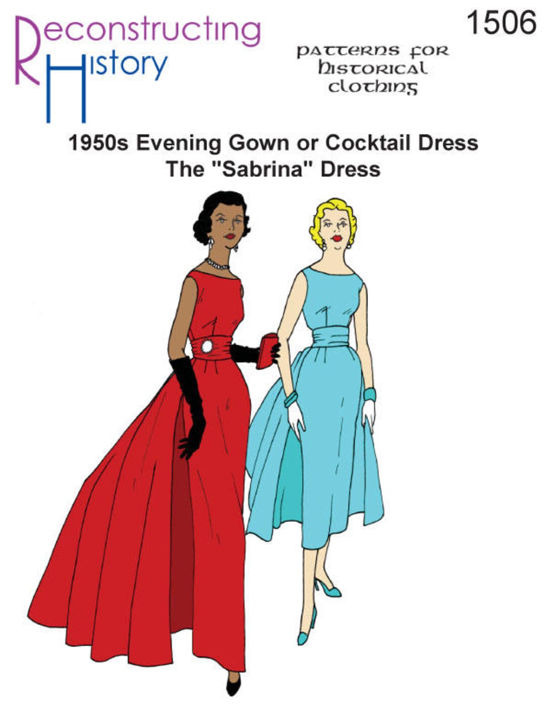 RH1506 — Quick Print “sabrina Dress” 1955 Evening Gown or Cocktail ...