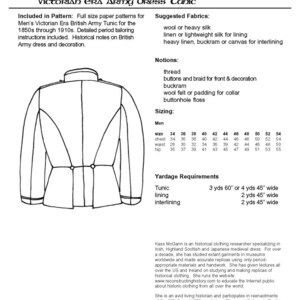 RH954 — Quick Print Victorian Era Army Dress Tunic Pattern - Etsy