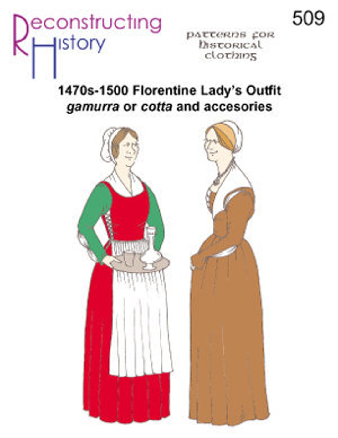 RH509 Quick Print 1470s-1500 Florentine Italian Woman's Gamurra Dress ...