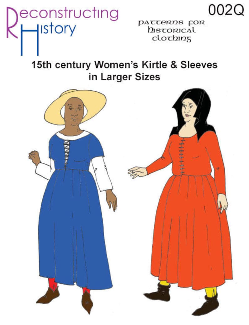 RH002Q — Quick Print 15th Century Women’s Kirtle Pattern IN LARGER ...