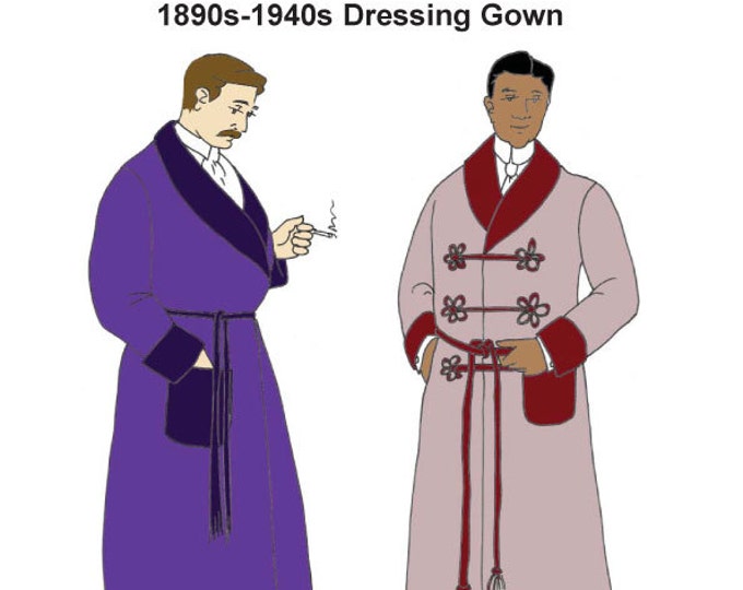 RH926 Quick Print 1880s-1940s Dressing Gown or Lounging Robe Pattern - Etsy