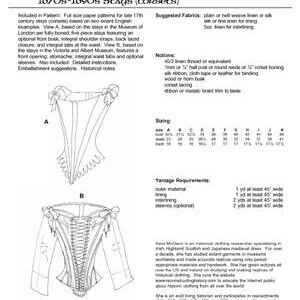 RH711 — Quick Print 1670s-1720s Stays Pirate Corset Pattern - Etsy