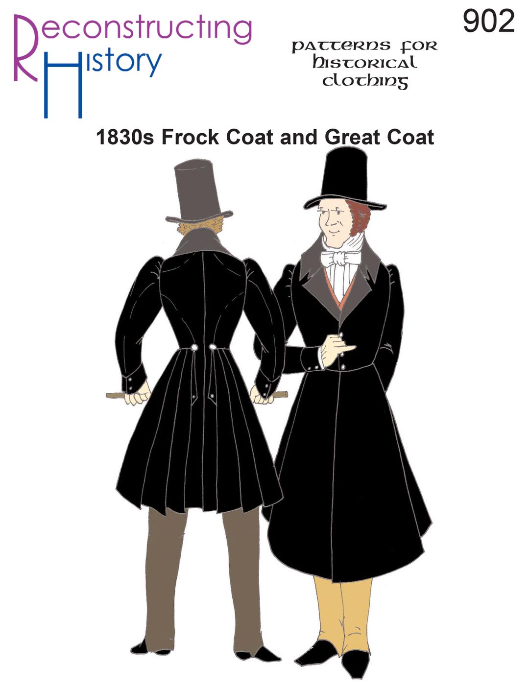 RH902 — Quick Print Regency 1830s Frock Coat Great Coat Pattern - Etsy