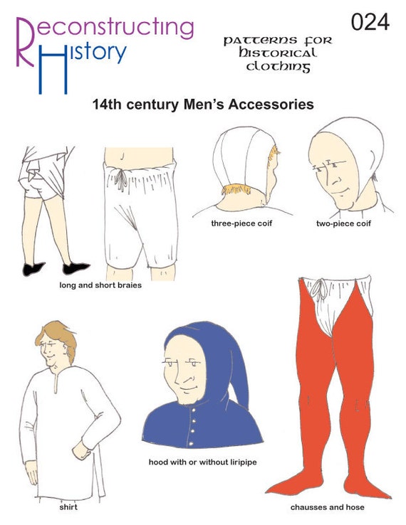 RH024 Quick Print 14th Century Man's Accessories Pattern - Etsy