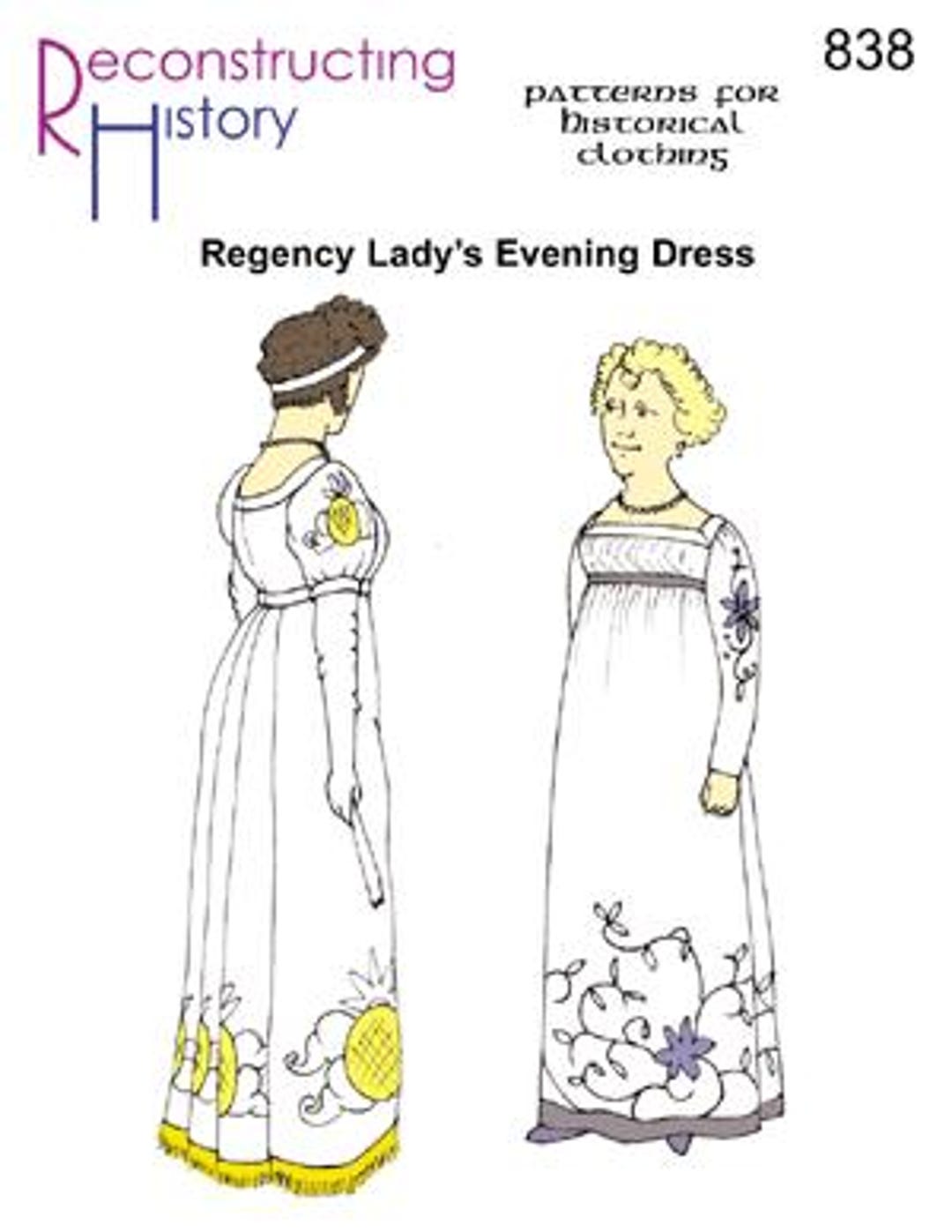 RH838 — Quick Print Regency Evening Dress Pattern - Etsy