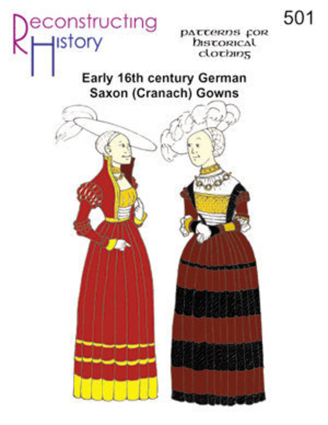 RH501 Quick Print Saxon cranach Gown Pattern - Etsy