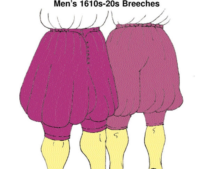 RH109 — Quick Print 1620s Breeches Pattern - Etsy