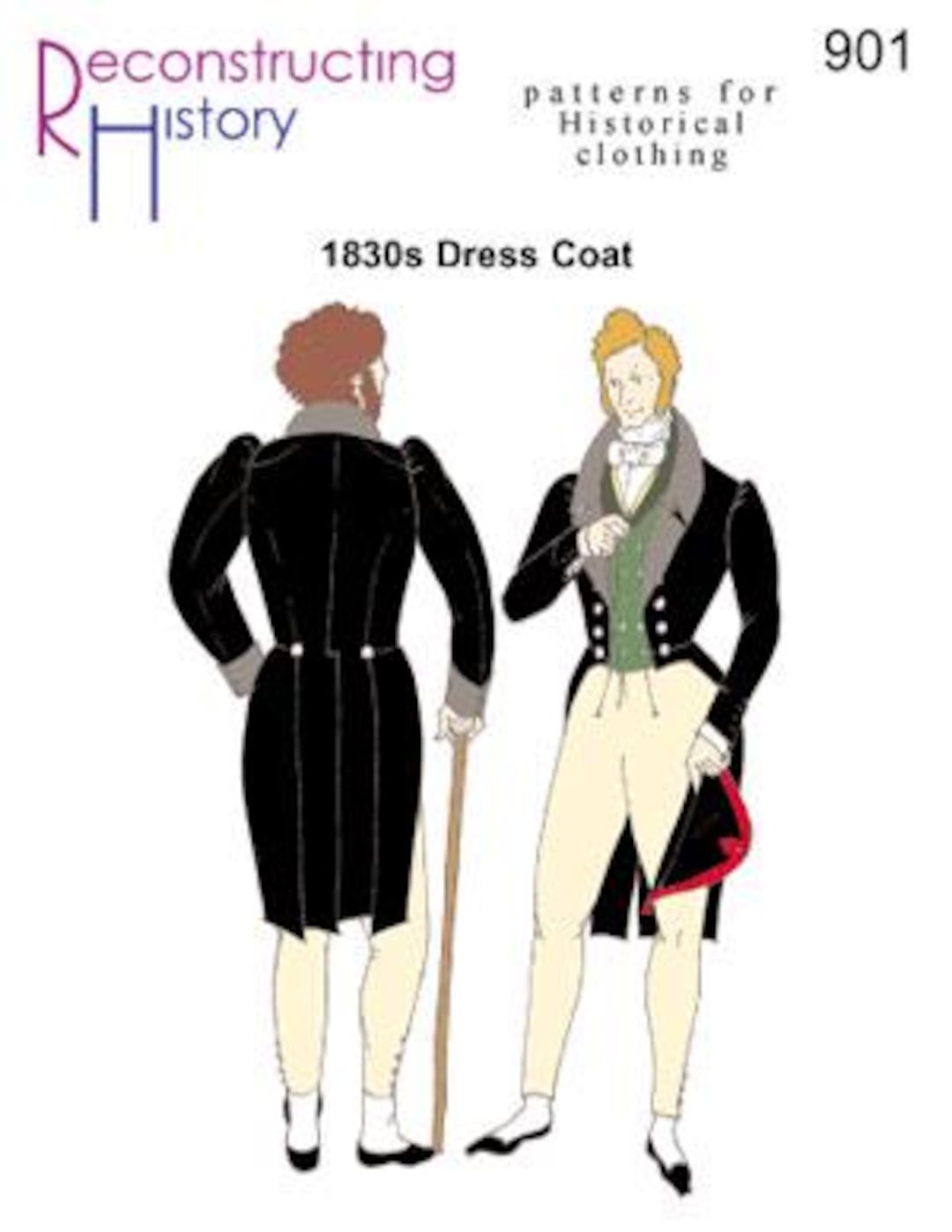 RH901 — Quick Print 1830s Regency Dress Coat Pattern - Etsy