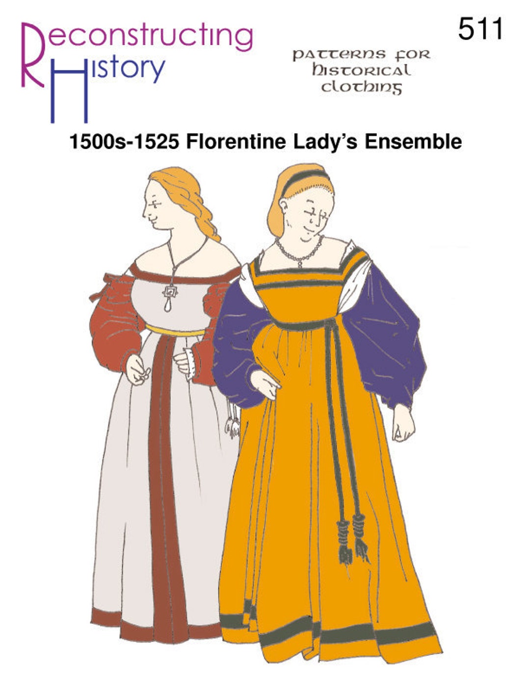 RH511 — Quick Print 1500s-1525 Renaissance Florentine Italian Woman's ...