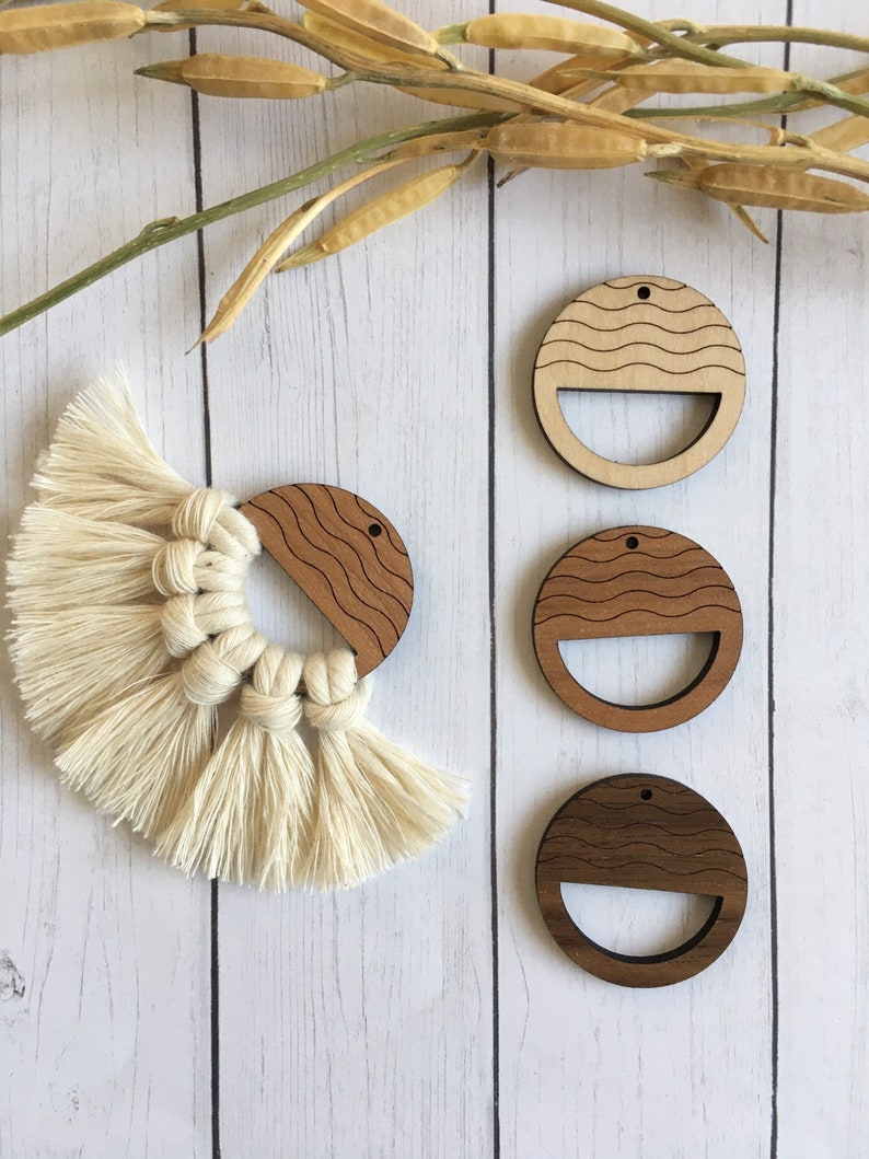 Small Circle With Squiggle Lines for Macrame / Fringe Earrings ...