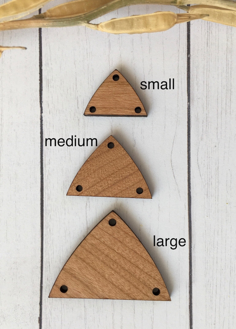 BULK Medium -partial Teardrop / Triangle Connector - Finished Wood ...