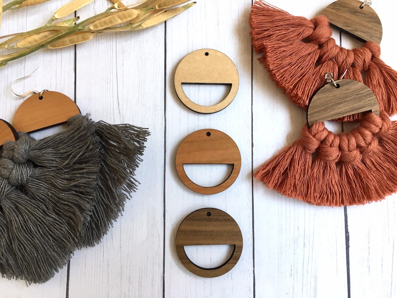 Small Circle Macrame Earring / Pendant Pieces Supplies / - Etsy