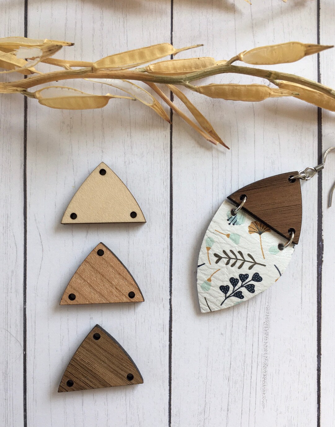 BULK Medium -partial Teardrop / Triangle Connector - Finished Wood ...