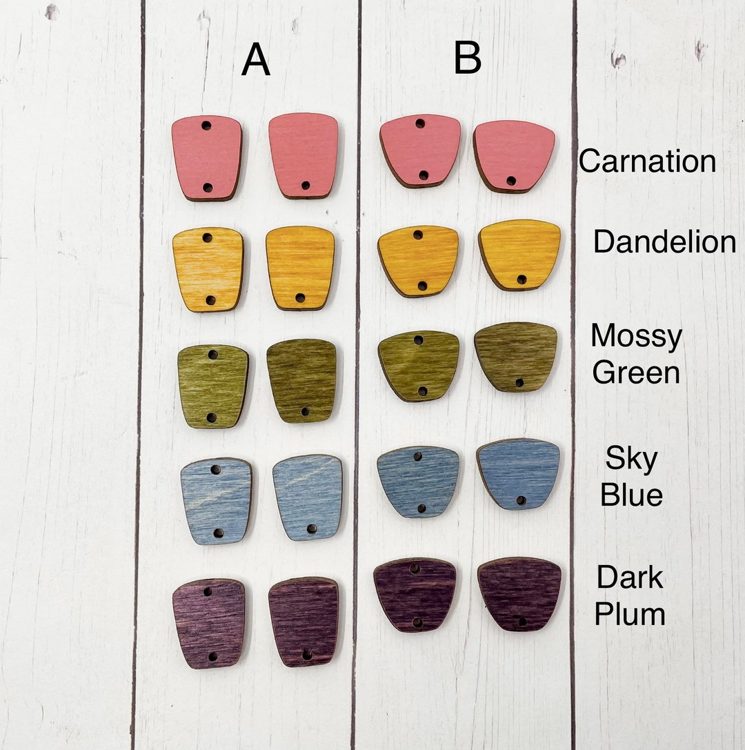 Small Wooden Petal - Trapezoid - Color Stained Wood - Stud Connector ...