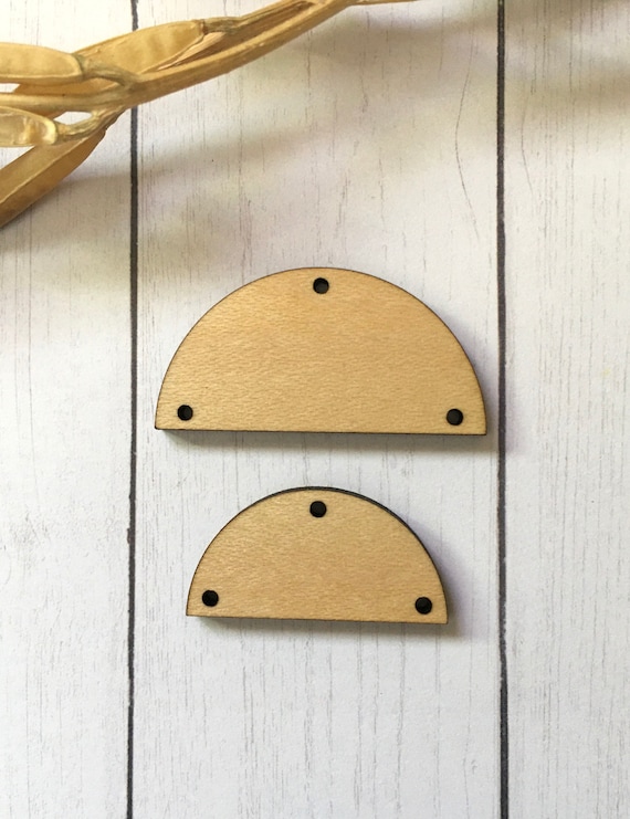Semi Circle / Half Circle With Three Holes Finished Wood - Etsy