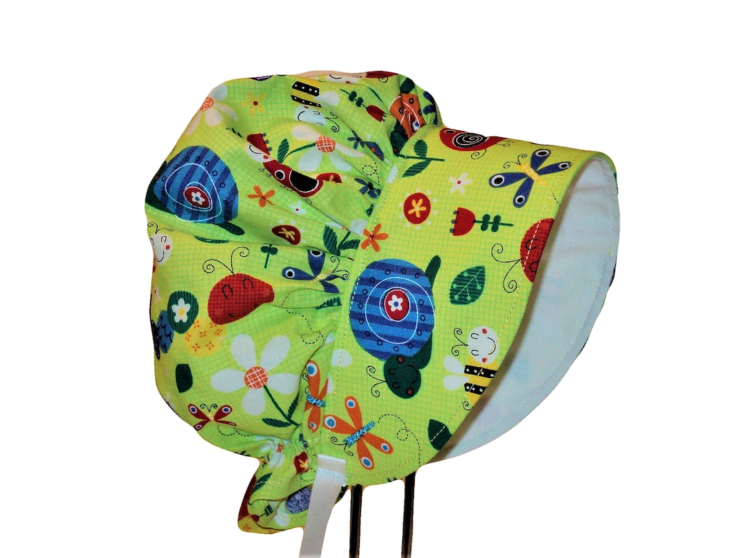 Baby Bonnet With Ladybugs and Snails, Toddler Girl Sun Hat Cotton ...