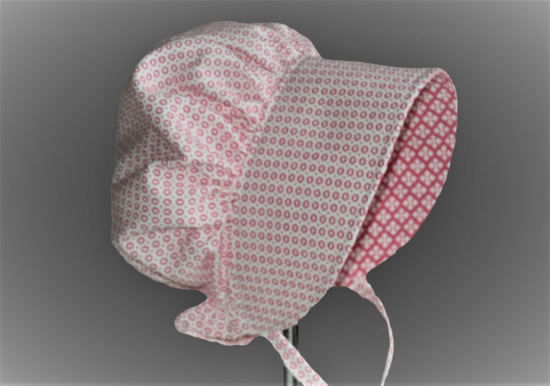Pink Baby Bonnet Girl Sun Hat Toddler Cotton Sunbonnet Wide - Etsy ...
