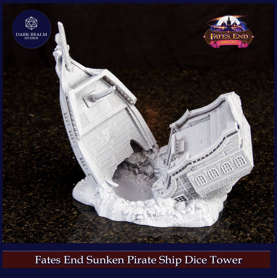 3D Printed Sunken Pirate Ship Dice Tower: RPG Gaming Accessory - Etsy