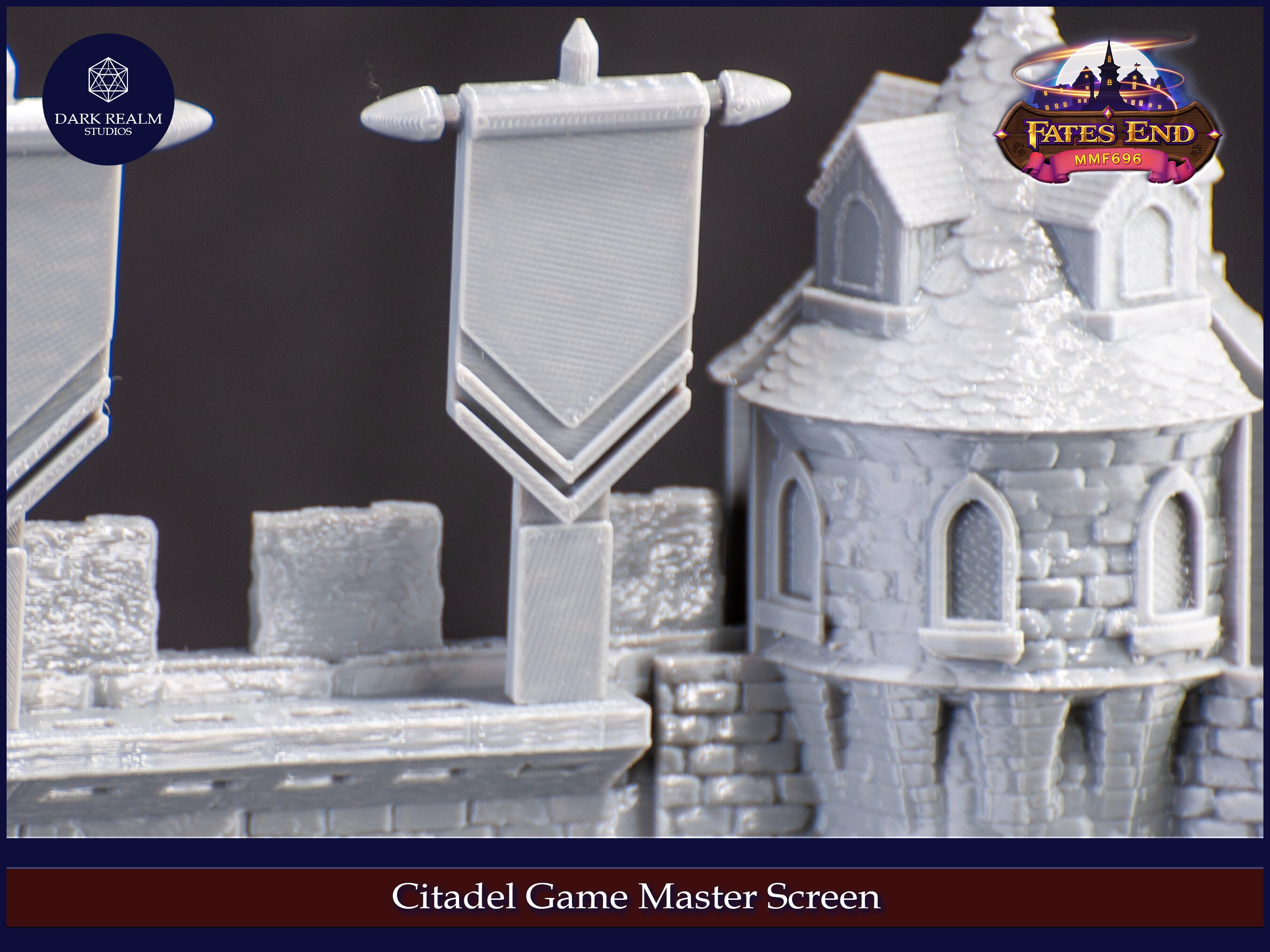 Citadel Game Master Screen: 3D Printed RPG Accessory With Dice Towers ...