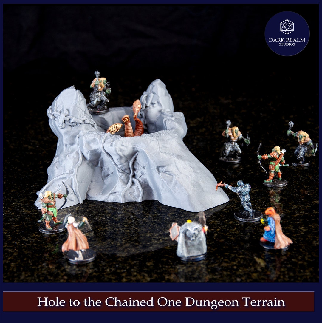 3D Printed Hole to the Chained One Dungeon Terrain: RPG Scatter Terrain ...