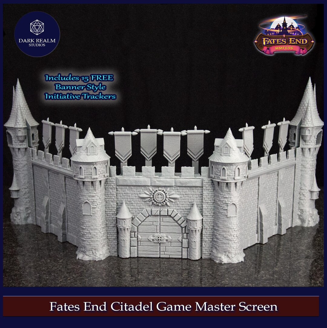 Citadel Game Master Screen: 3D Printed RPG Accessory With Dice Towers ...