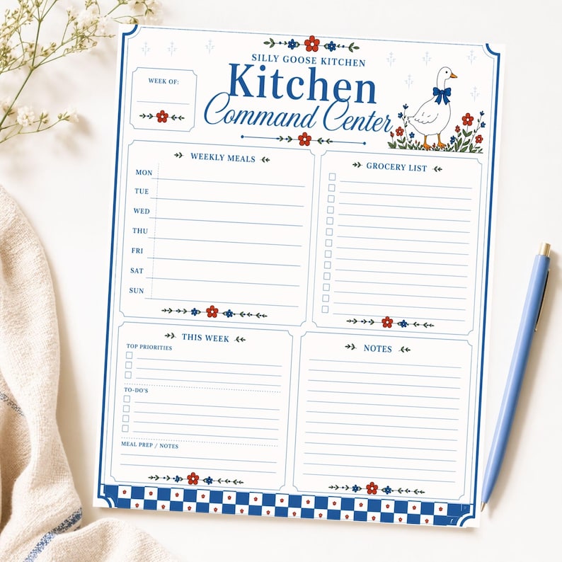 Kitchen Command Center Printable | Family Planner | Weekly Organizer ...