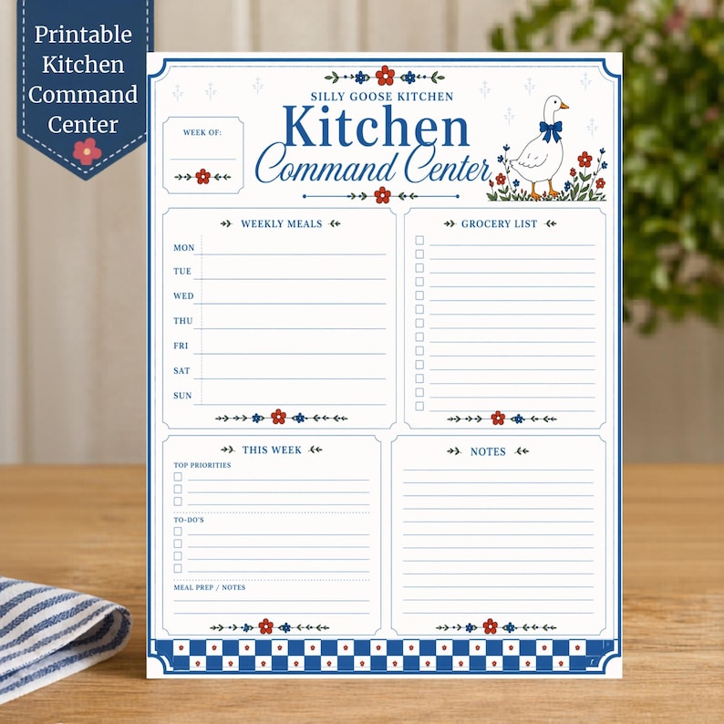 Kitchen Command Center Printable | Family Planner | Weekly Organizer ...