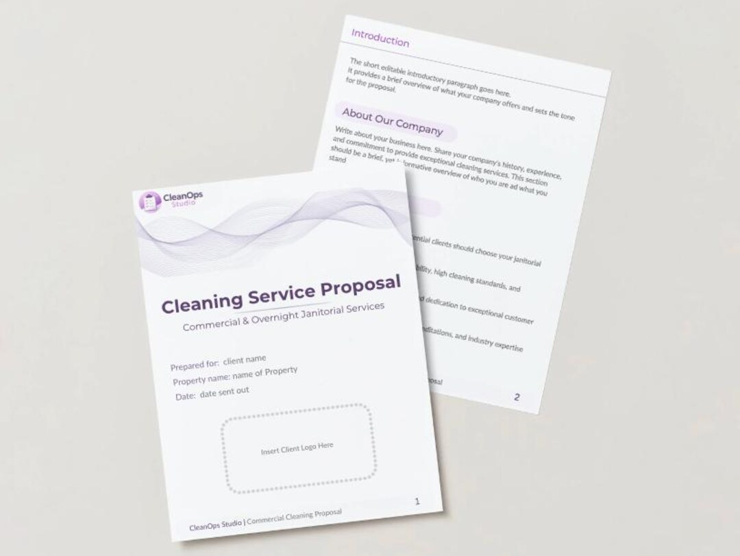 Editable Cleaning Proposal Template | Commercial, Janitorial Bid (canva ...