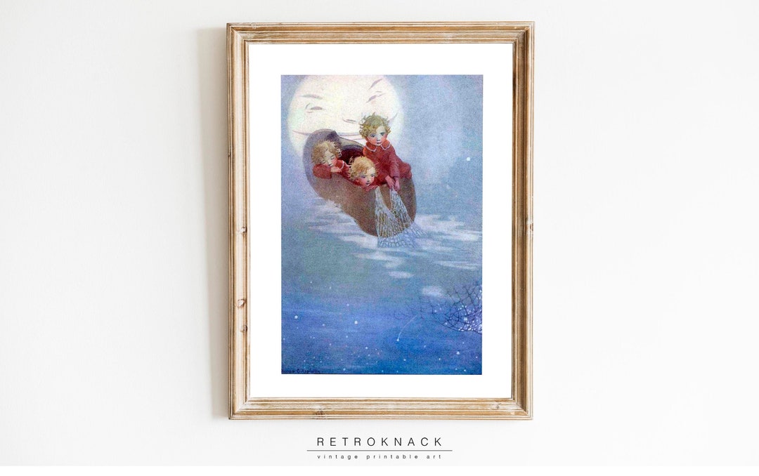 Wynken Blynken & Nod Printable Wall Art | Nursery Decor | Vintage ...