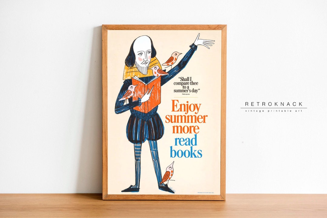 Reading Wall Art | Printable Poster | Shakespeare Gifts | Reading Gifts ...