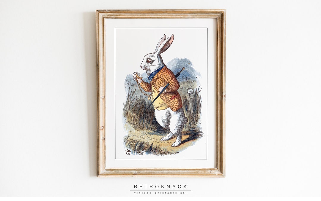Alice in Wonderland’s White Rabbit Printable Wall Art | Victorian Alice ...