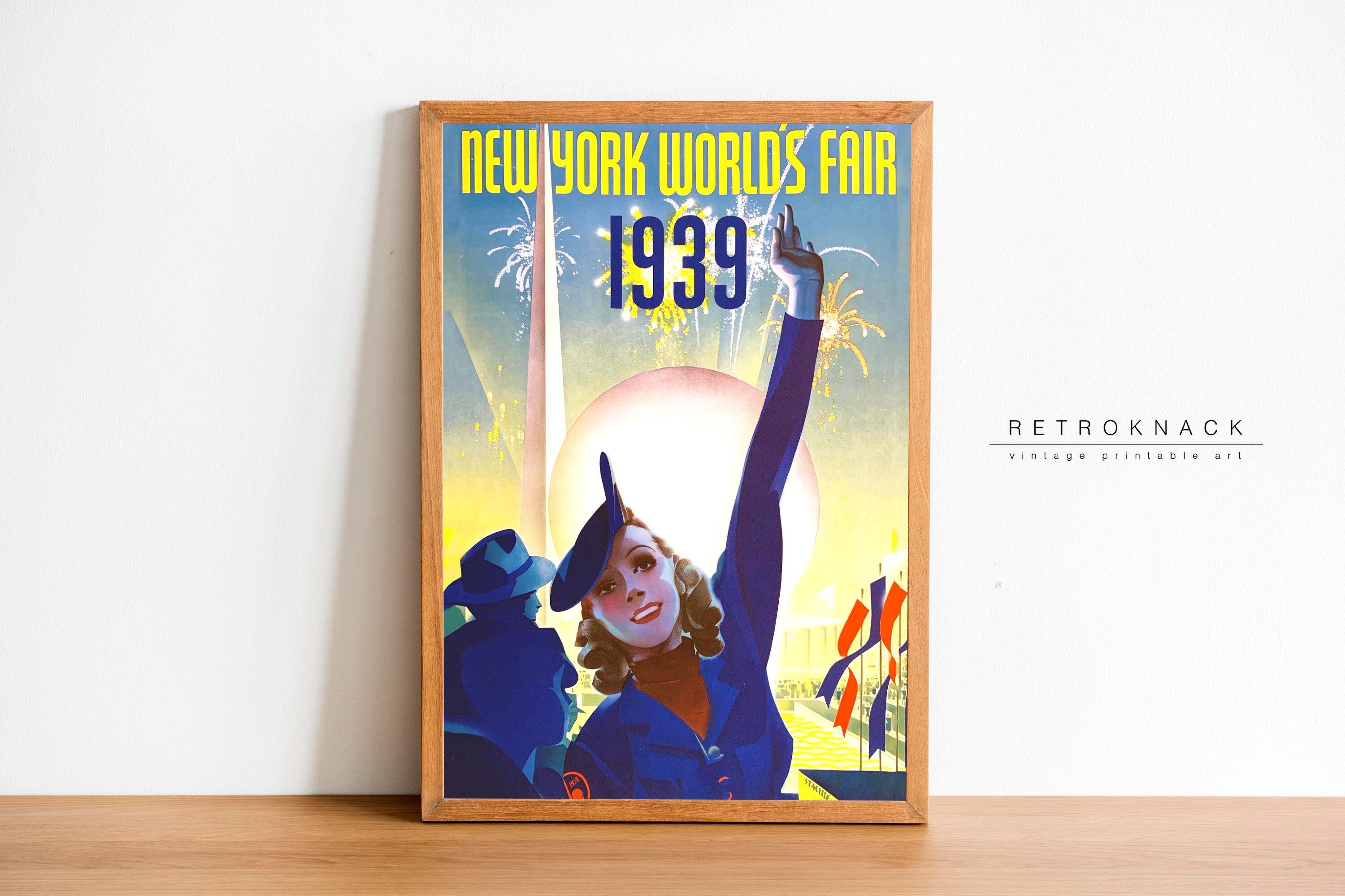 1939 Retro Poster New York World's Fair | Printable Wall Art | Vintage ...