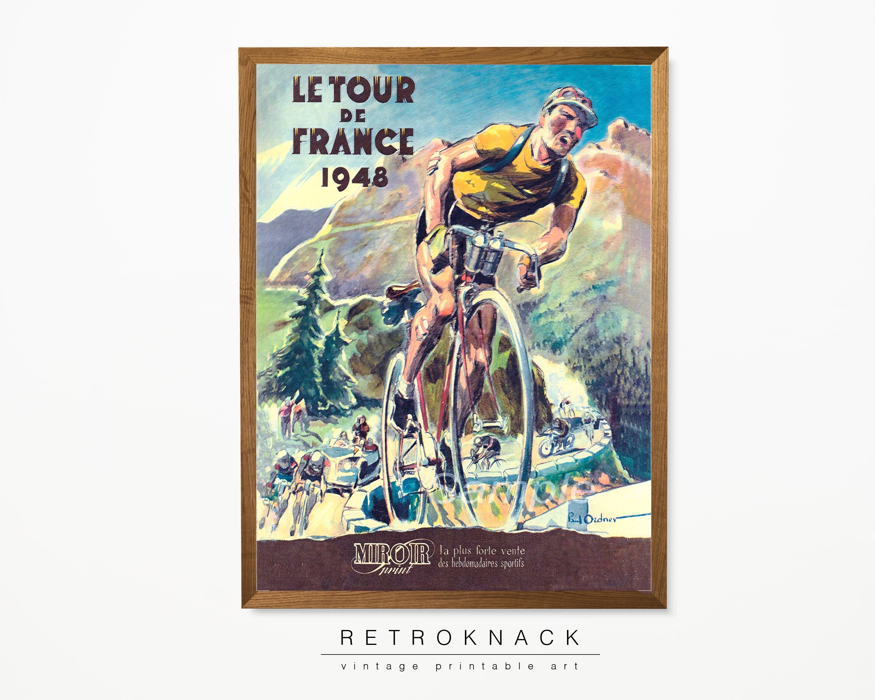 Cycling Print, French Poster | Printable Wall Art Retro | Cyclist Gift ...