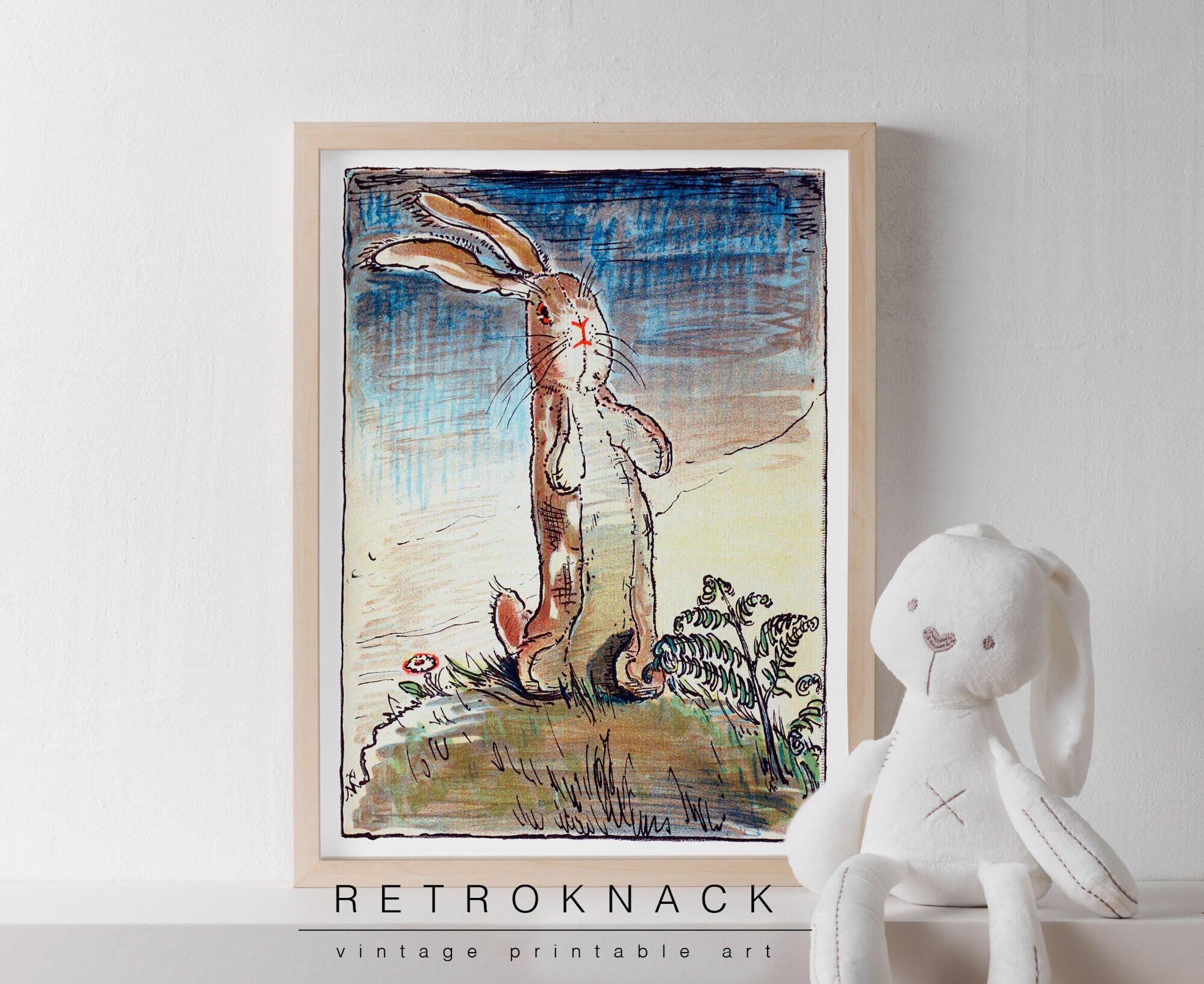 The Velveteen Rabbit Printable Wall Art | Nursery Decor | Vintage Bunny ...