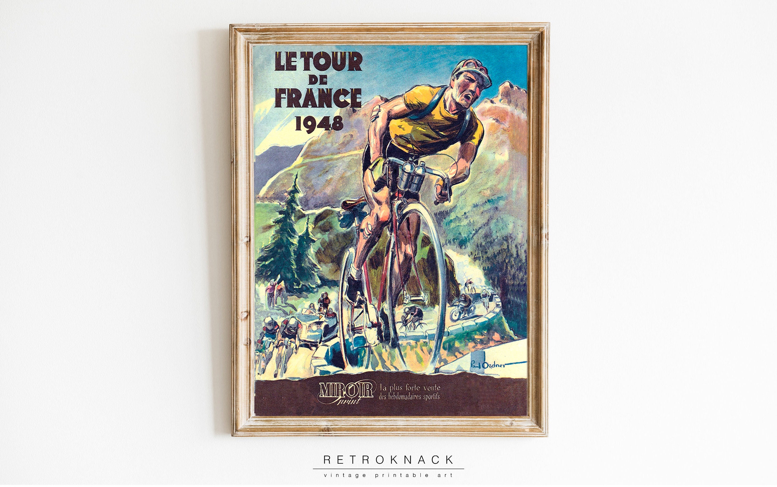 Cycling Print, French Poster | Printable Wall Art Retro | Cyclist Gift ...