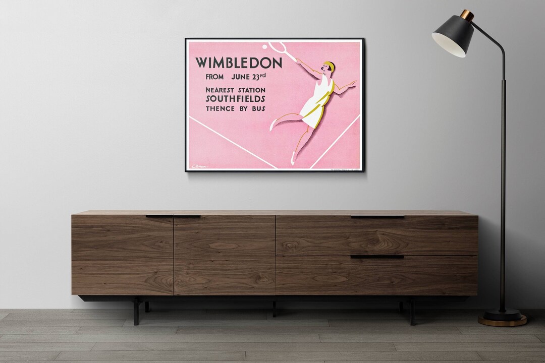 Wimbledon Poster | Tennis Wall Art, Printable | Art Deco Advertising ...