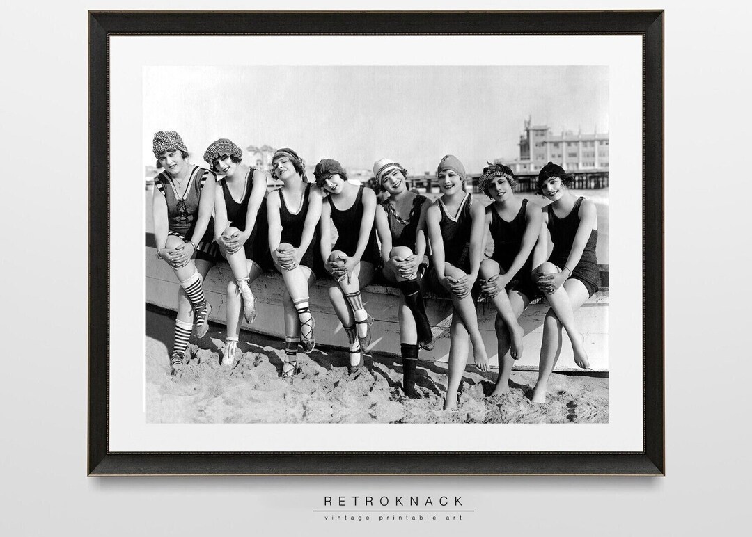 Art Deco Flappers at the Beach | 20's Printable Photo Sennet's Bathing ...