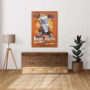 BABE RUTH Poster | Baseball Wall Art, Printable | Retro Movie Posters ...