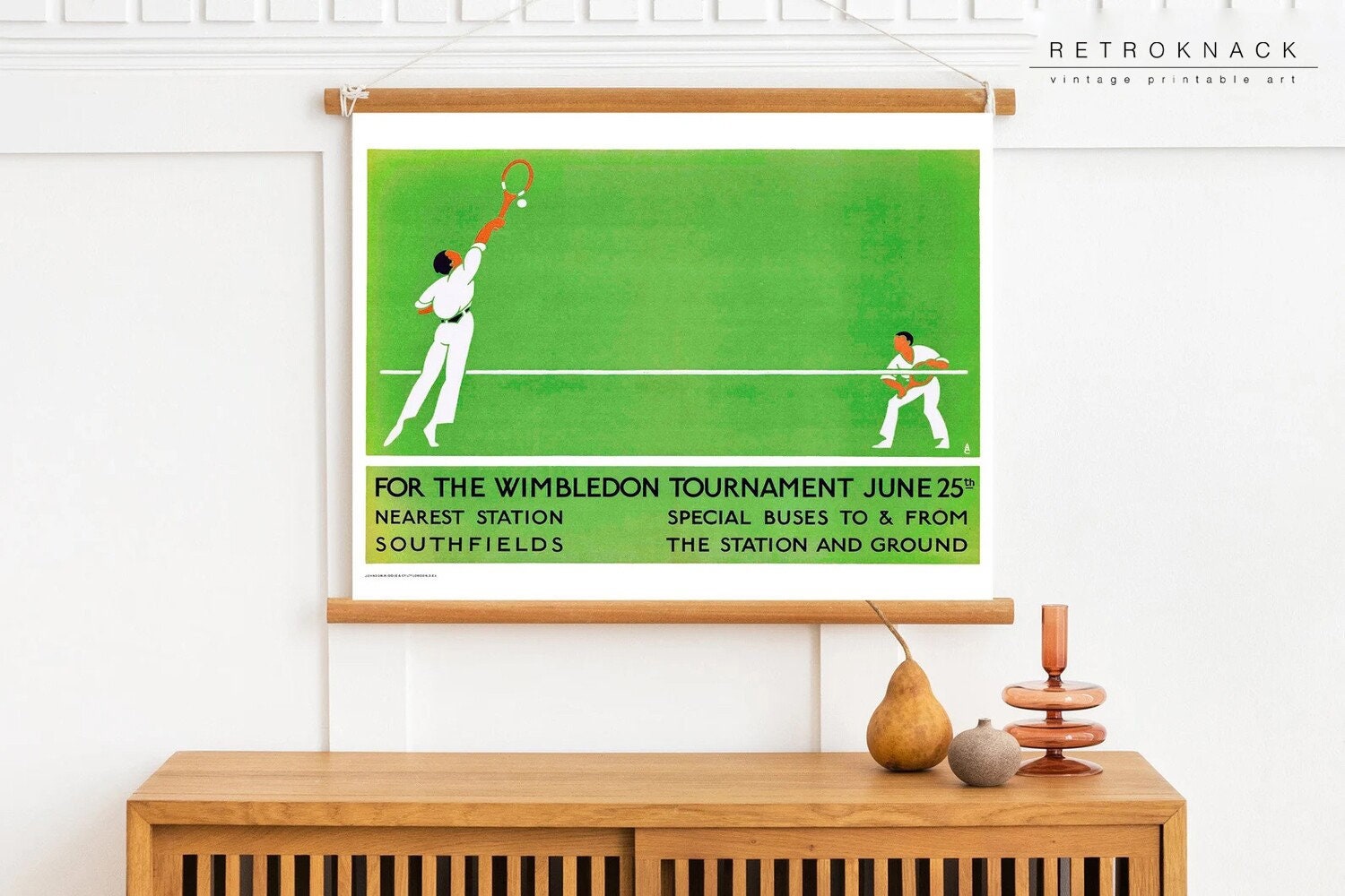 TENNIS POSTER Wimbledon Printable Wall Art 20s | Aesthetic Room Decor ...
