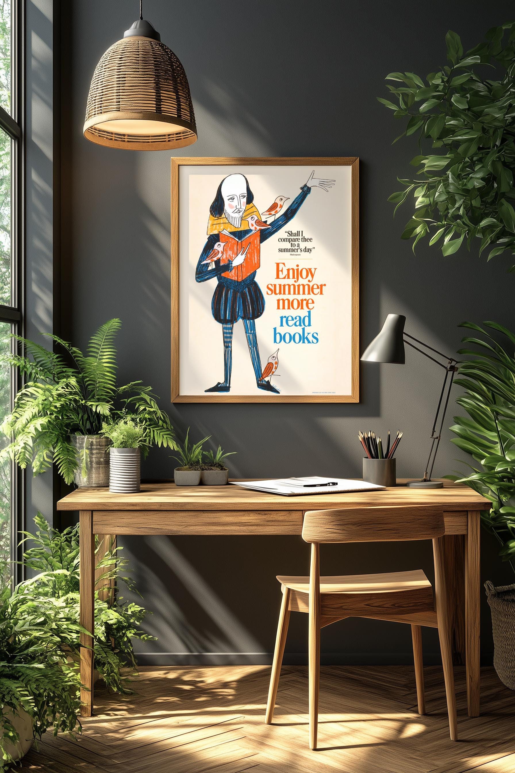 Shakespeare Reading Print | Vintage Library Decor (digital Download) - Etsy