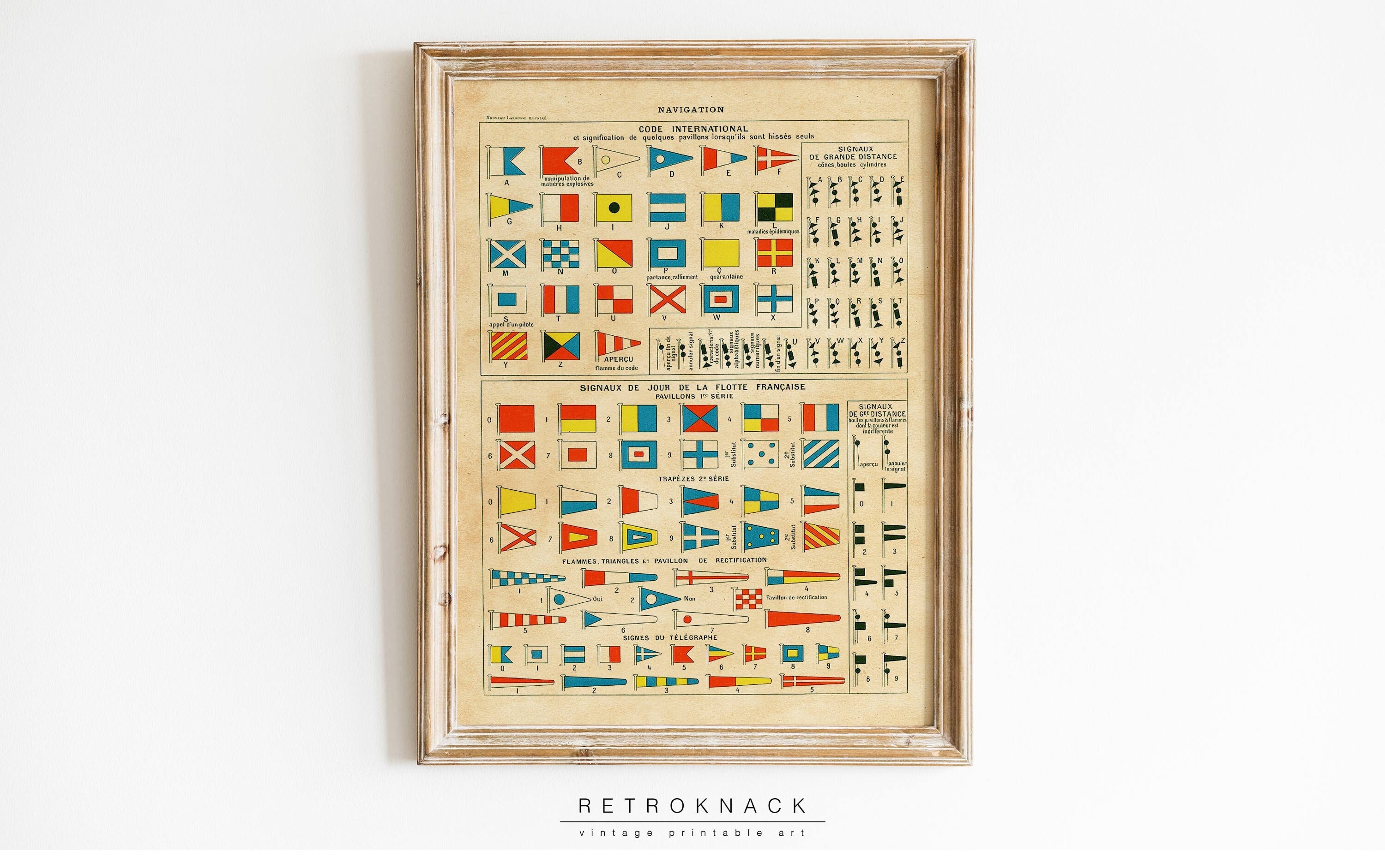 Nautical Flags Printable Wall Art | Antique French Poster Print ...