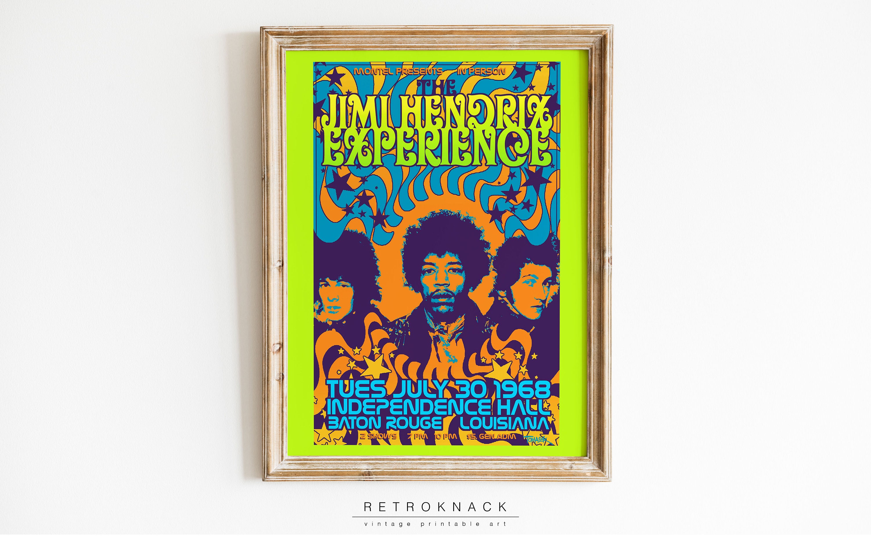 Jimi Hendrix Concert Poster | Printable Wall Art | Rare Psychedelic Art ...