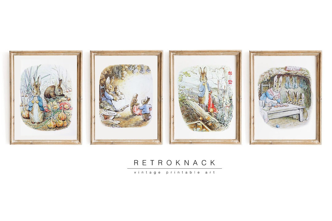 4 Beatrix Potter Prints | Printable Gallery Wall Art Set for Nursery ...